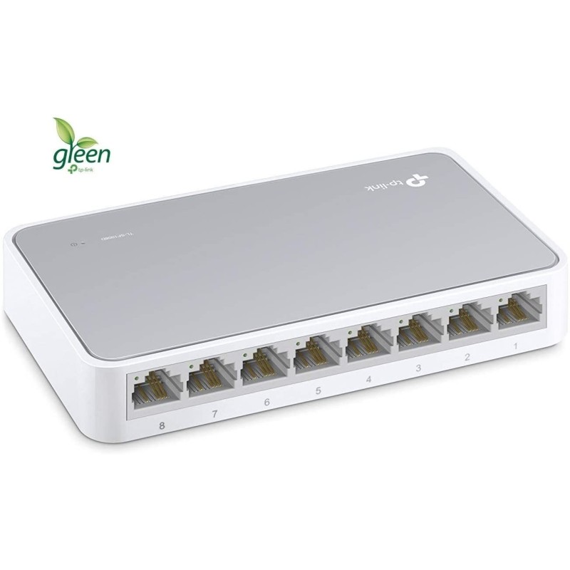 TP-LINK, 8-Port 10/100 Mbps Mini Desktop Switch, White
